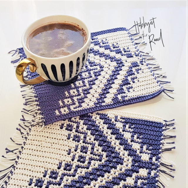 Baltic Vibes Coaster Crochet Pattern Mosaic Overlay Design